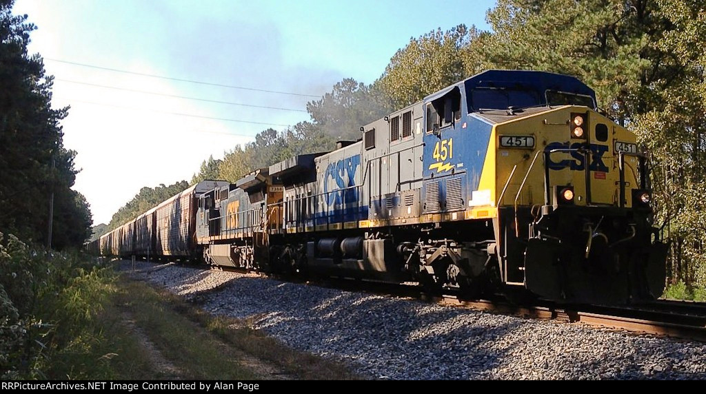 CSX AC44CW 451 and C40-8W 7398